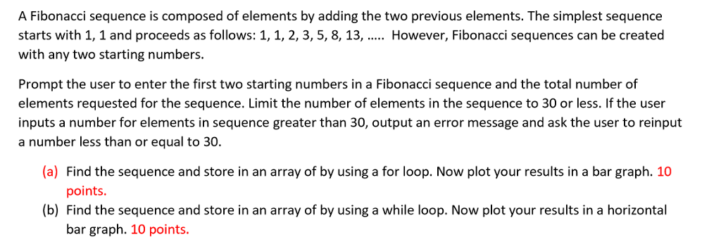 Solved A Fibonacci sequence is composed of elements by | Chegg.com