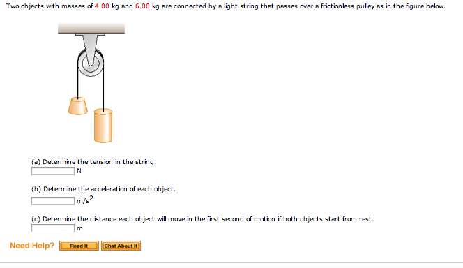 Solved Two Objects With Masses Of 4 00 Kg And 6 00 Kg Are