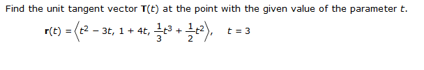 Solved Find the unit tangent vector T(t) at the point with | Chegg.com