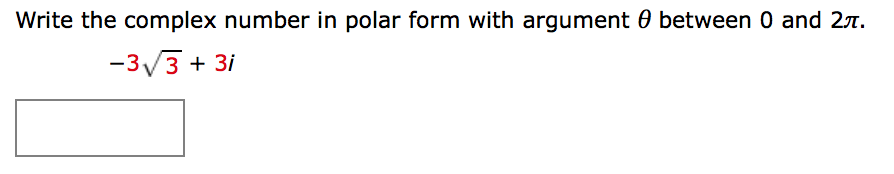 Solved Write the complex number in polar form with argument | Chegg.com