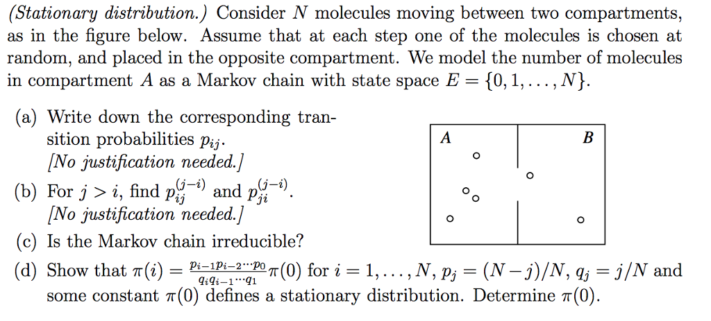 (Stationary distribution.) Consider N molecules | Chegg.com