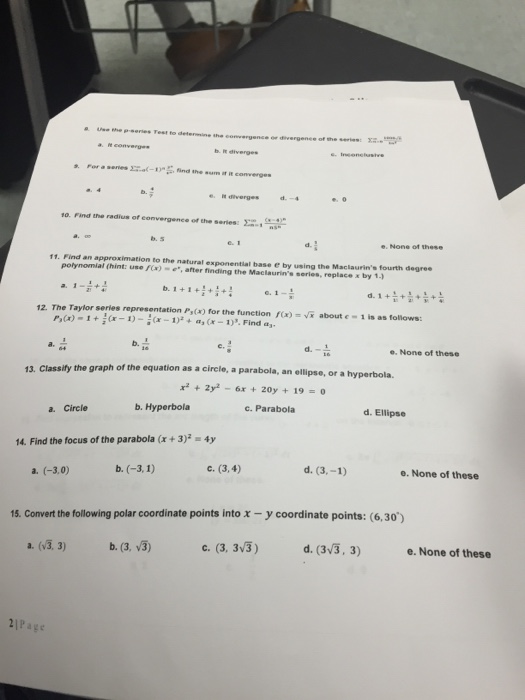 Solved Use the p-series Test to determine the convergence or | Chegg.com