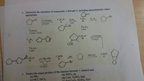 Solved Determine the structures of compounds A through G, | Chegg.com