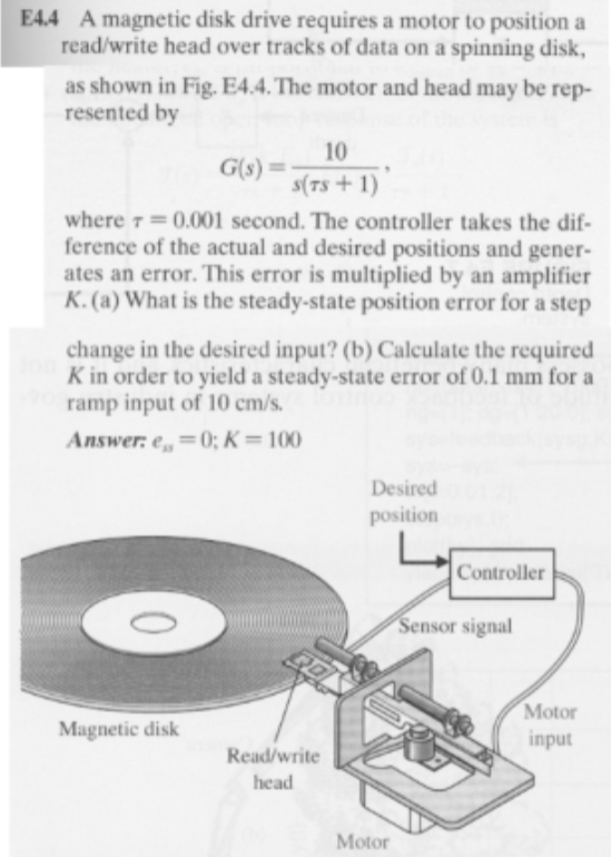 A magnetic disk drive requires a motor to position a | Chegg.com