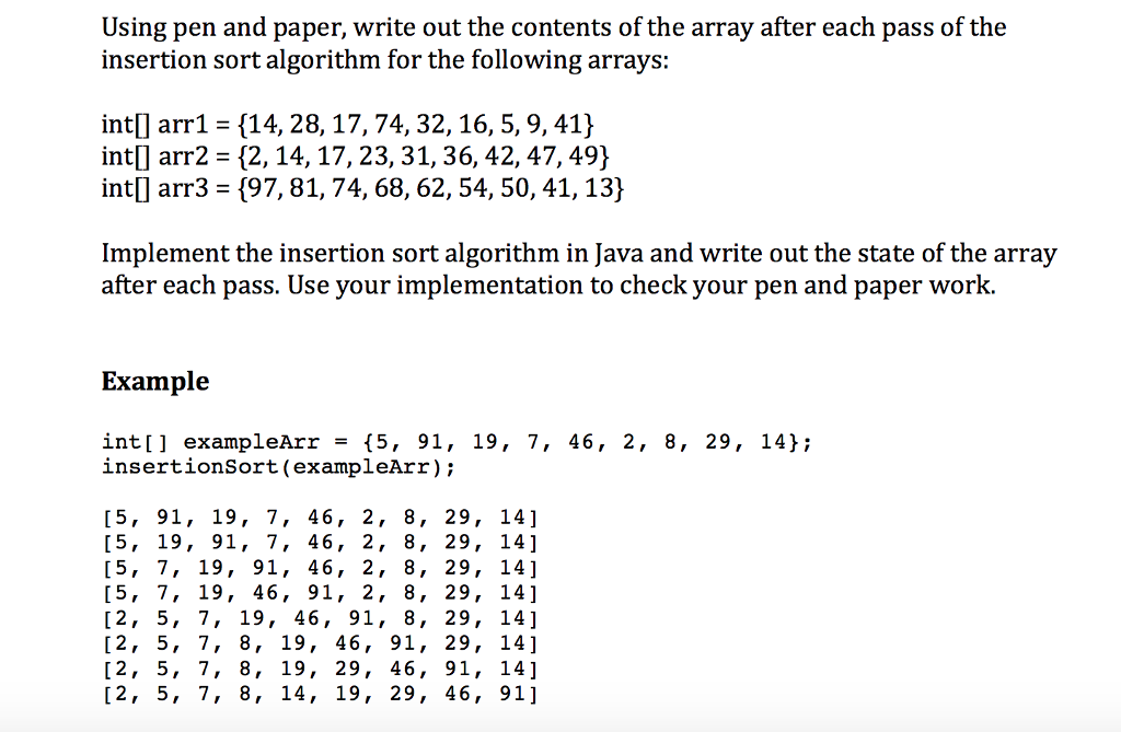 Solved Using pen and paper, write out the contents of the | Chegg.com