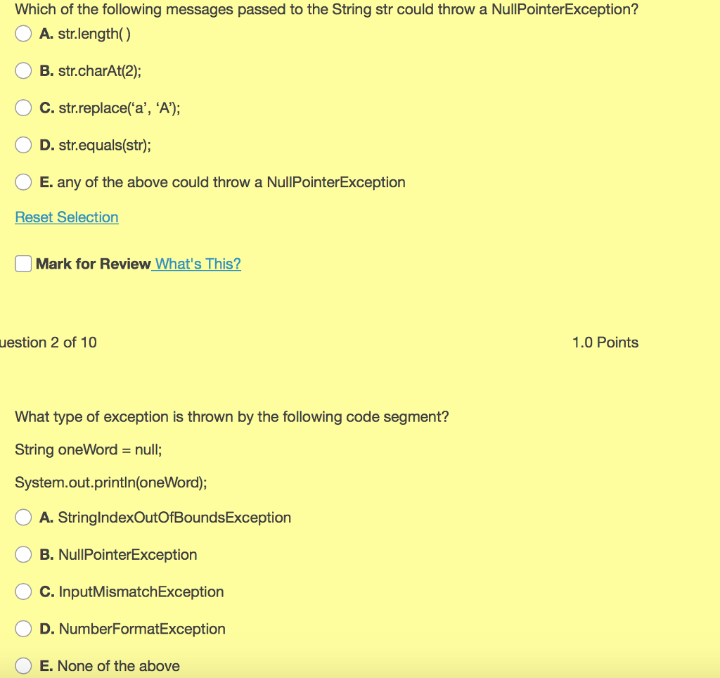 Solved Which of the following messages passed to the String | Chegg.com