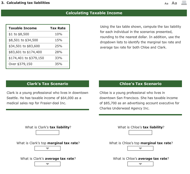 Solved Using the tax table shown, computer the tax liability | Chegg.com