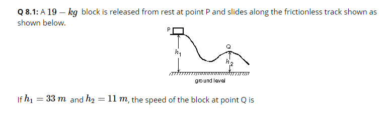 Solved Q 8.1: A 19 - kg block is released from rest at point | Chegg.com