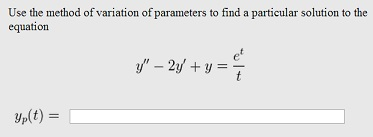 Solved find the particular solution by using the method of | Chegg.com