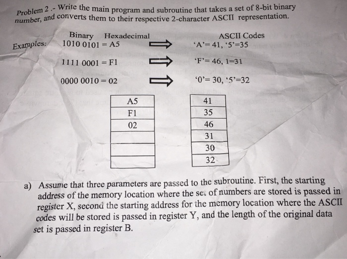 Solved Write the main program and subroutine that takes a | Chegg.com