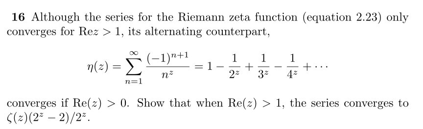 Solved Although the series for the Riemann zeta function | Chegg.com
