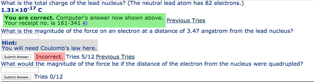 Solved What is the total charge of the lead nucleus? The | Chegg.com