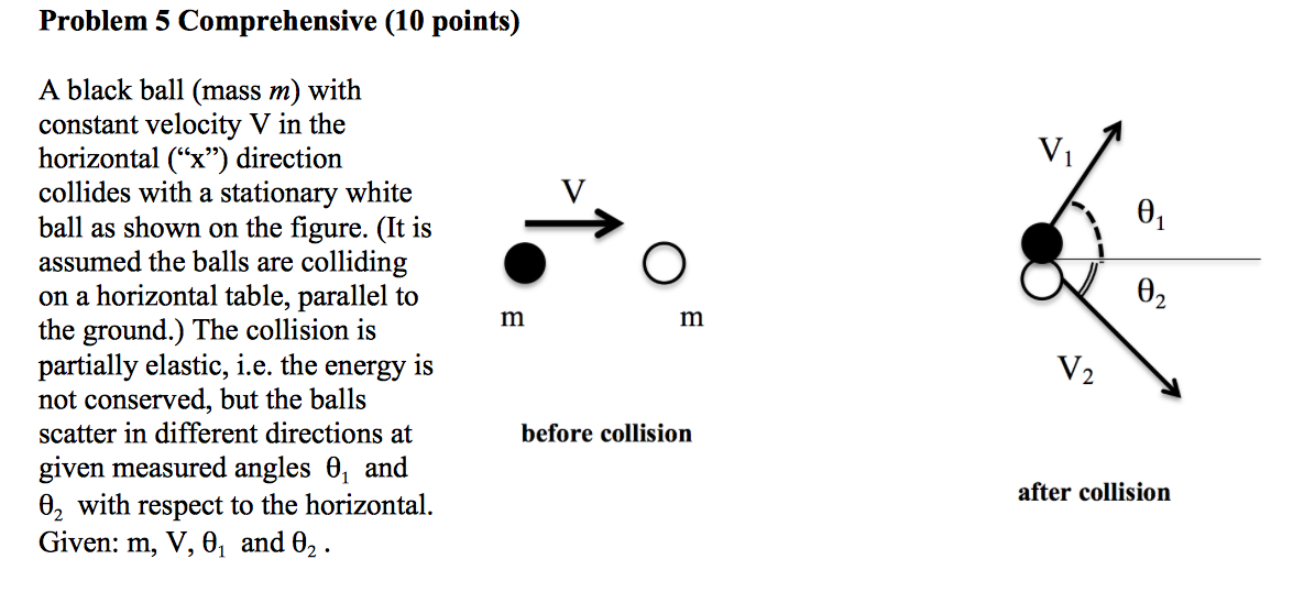Solved A) What is velocity V1 of the black ball after | Chegg.com
