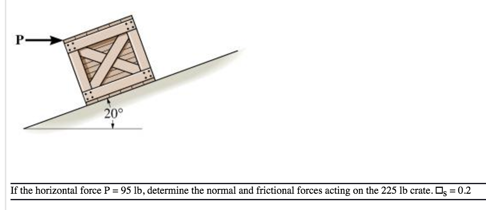 Solved If the horizontal force P = 95 lb, determine the | Chegg.com