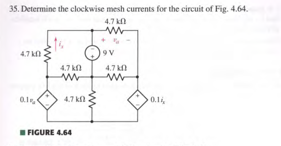 Solved Determine the clockwise mesh currents for the circuit | Chegg.com