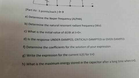 Solved (Part IIV: 3 points/each l? a) Determine the Neper | Chegg.com