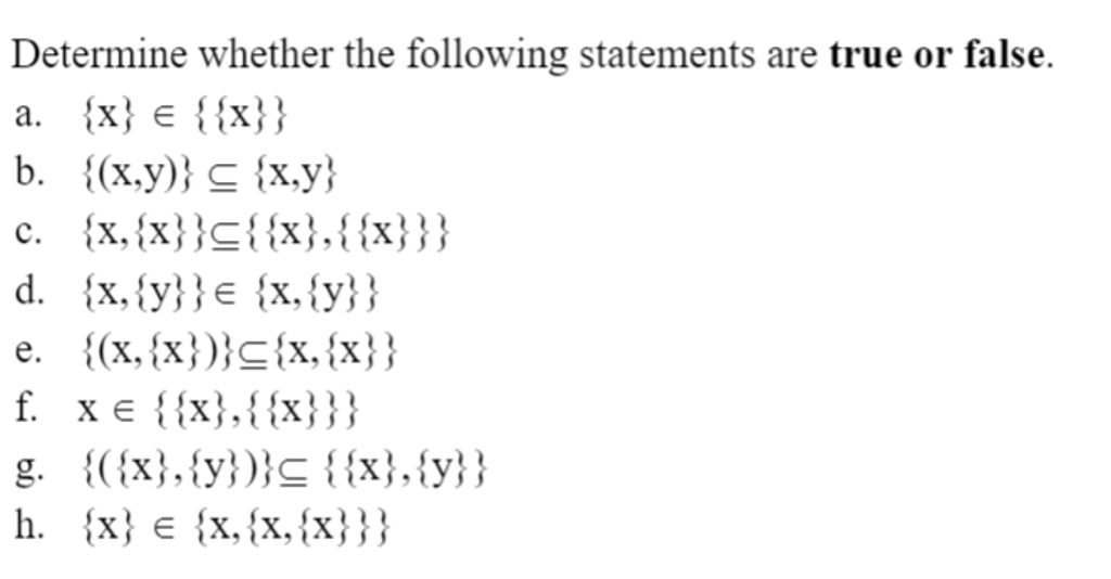 Solved Determine whether the following statements are true | Chegg.com