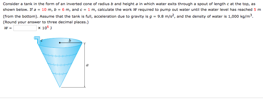 Solved Consider a tank in the form of an inverted cone of | Chegg.com