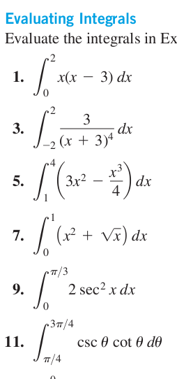 Solved Evaluating Integrals Evaluate the integrals in | Chegg.com