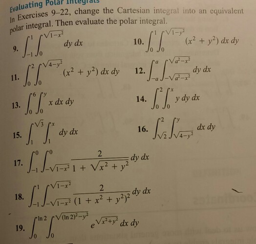 Solved Evaluating Polar integ at the Cartesian integral into | Chegg.com