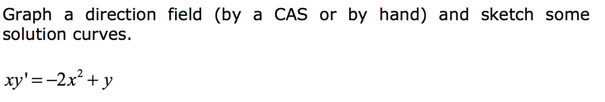 Solved Graph a direction field (by a CAS or by hand) and | Chegg.com