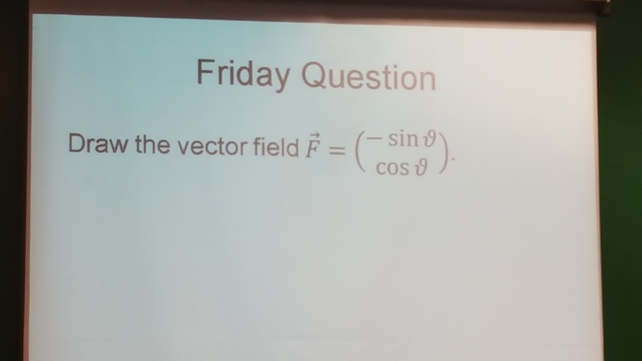 Draw the vector field F^vector = ( - sin theta cos | Chegg.com
