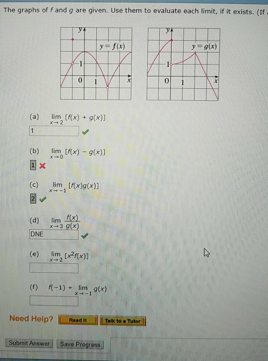 Solved The graphs of f and g are given. Use them to evaluate | Chegg.com