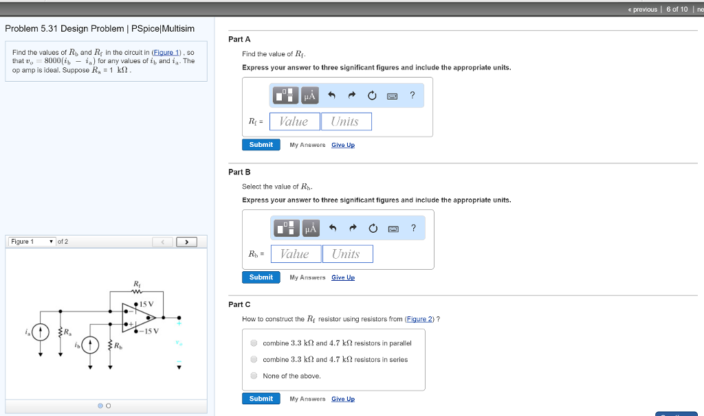 Solved « previous | 6 of 10 I ne Problem 5.31 Design Problem | Chegg.com