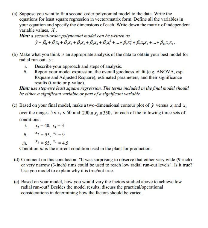 Suppose you want to fit a second-order polynomial | Chegg.com
