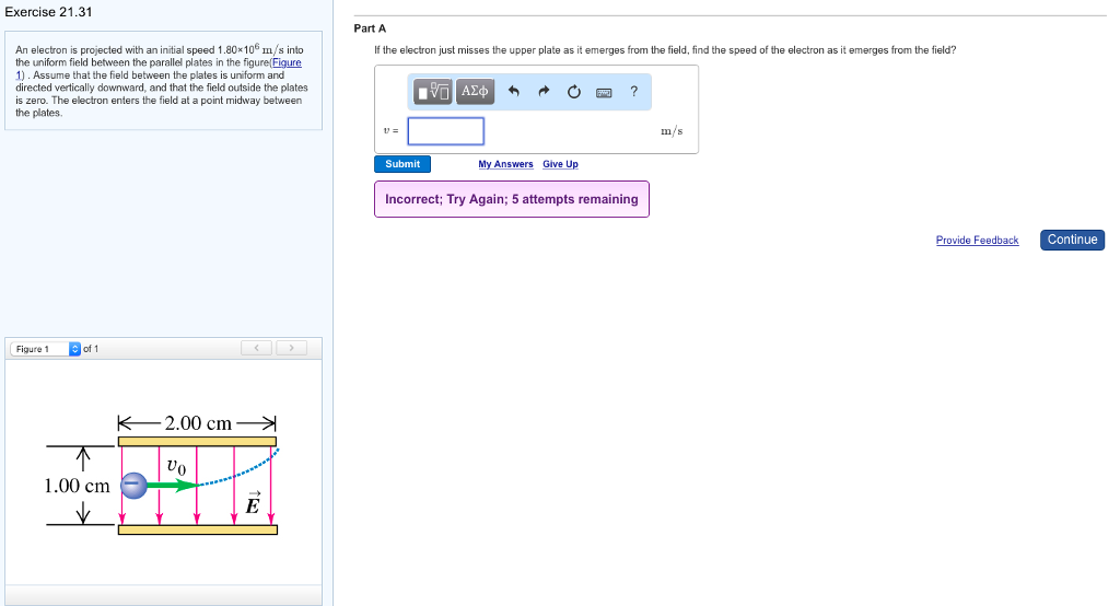 Solved An Electron Is Projected With An Initial Speed 1 80