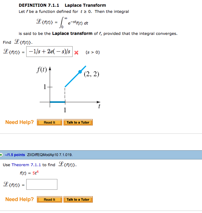 Solved: Laplace Transform Let F Be A Function Defined For ... | Chegg.com
