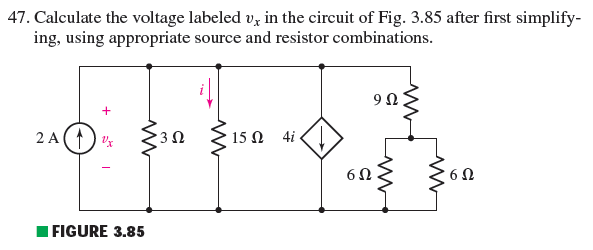Solved Calculate the voltage labeled vx in the circuit of | Chegg.com