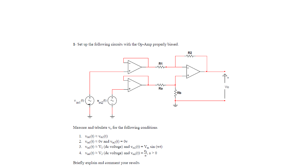 Solved Set up the following circuits with the Op-Amp | Chegg.com