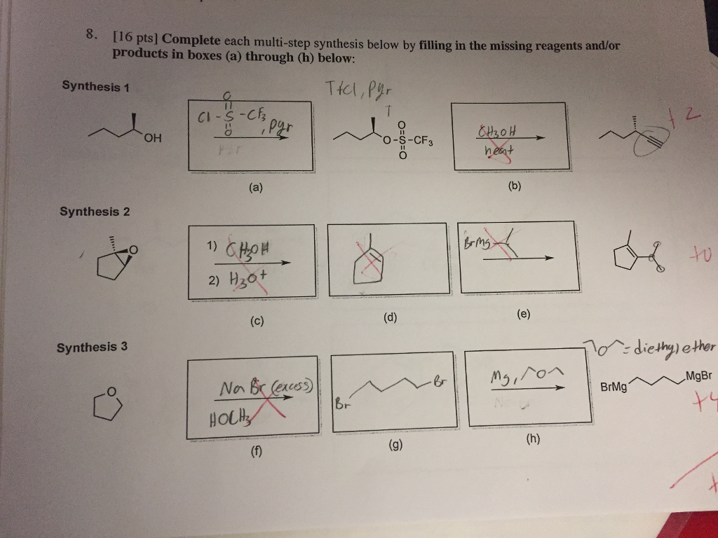 Solved pts) Complete each multi-step synthesis below by | Chegg.com