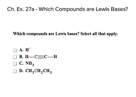 Solved Which compounds are Lewis bases? Select all that | Chegg.com