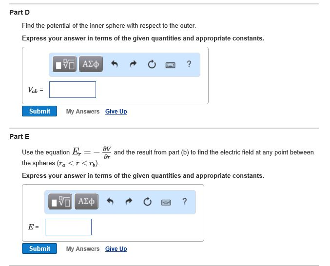Solved Part A Exercise 23.41 Calculate the potential V(r) | Chegg.com