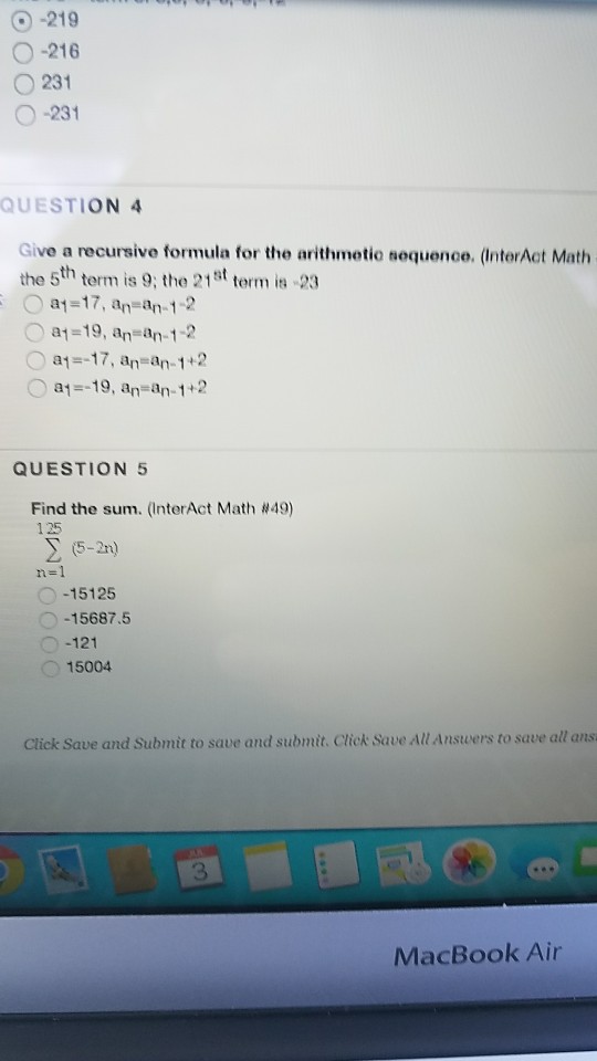 Solved Give a recursive formula for the arithmetic sequence. | Chegg.com