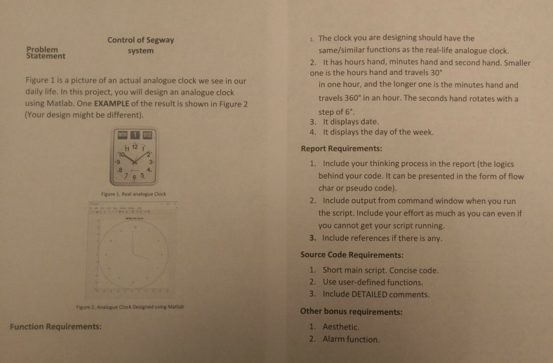 Solved 1. The clock you are designing should have the | Chegg.com