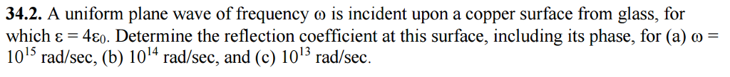 Solved A uniform plane wave of frequency omega is incident | Chegg.com