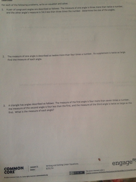 Solved For each of the following problems, write an equation | Chegg.com