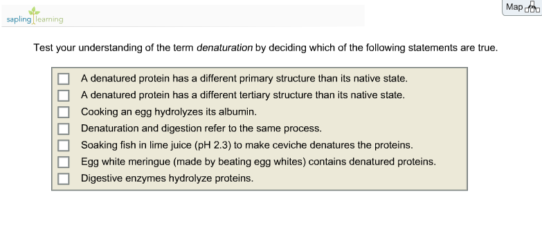 Solved Test your understanding of the term denaturation by | Chegg.com