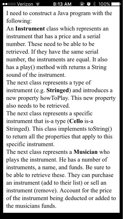 Solved I need to construct a Java program with the | Chegg.com
