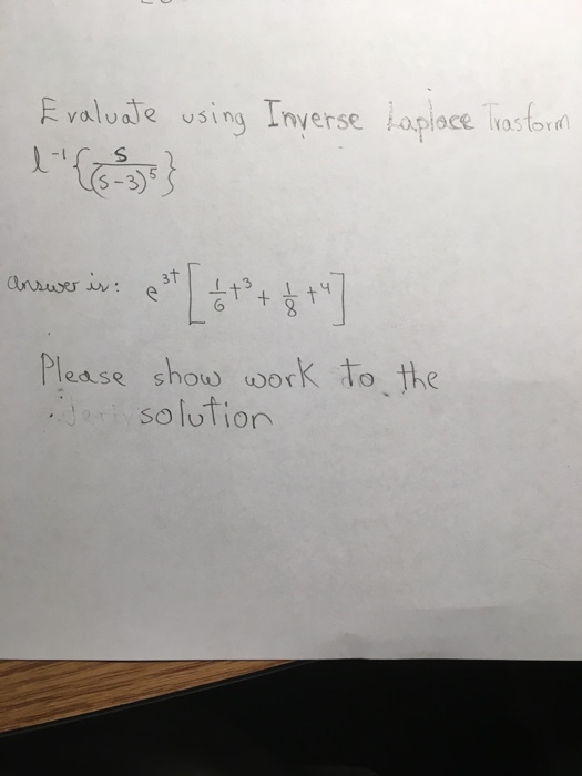 Solved Evaluate using Inverse Laplace Transform l^-1 | Chegg.com