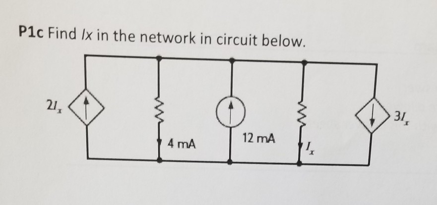 Solved P1c Find Ix in the network in circuit below. 21 31 x. | Chegg.com