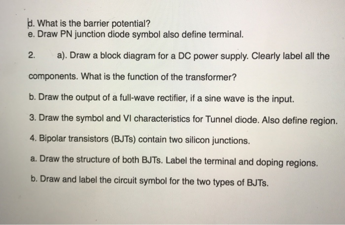 Solved What is the barrier potential? Draw PN junction | Chegg.com