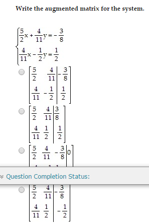Solved Write the augmented matrix for the system. | Chegg.com