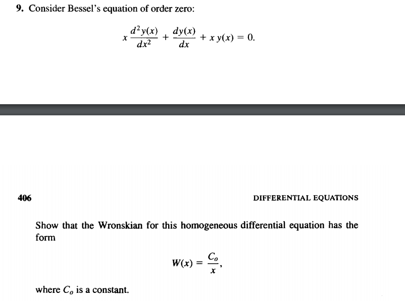 Consider Bessels Equation Of Order Zero X