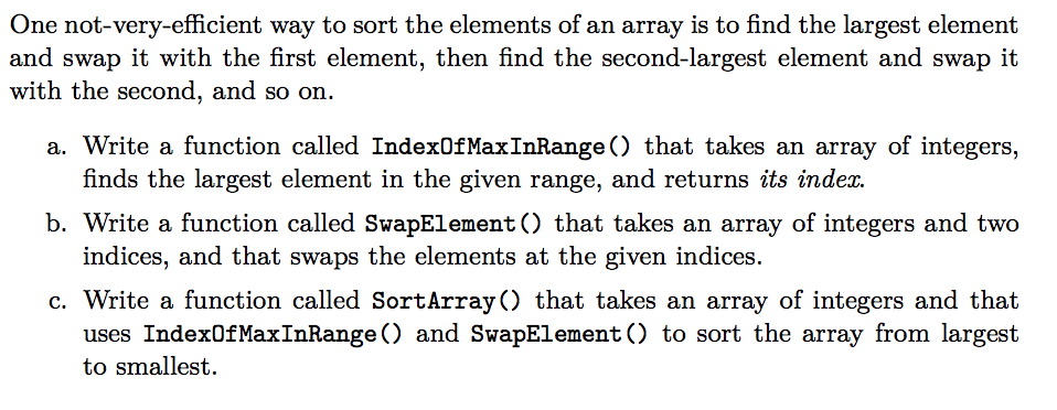 Solved One not-very-efficient way to sort the elements of an | Chegg.com