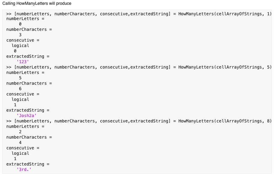 Solved 23.46 How many letters? (Cell array of strings) LAB | Chegg.com