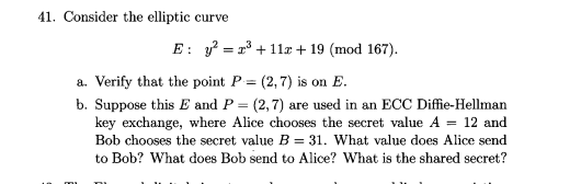 Solved Consider The Elliptic Curve E Y2 X3 11x 